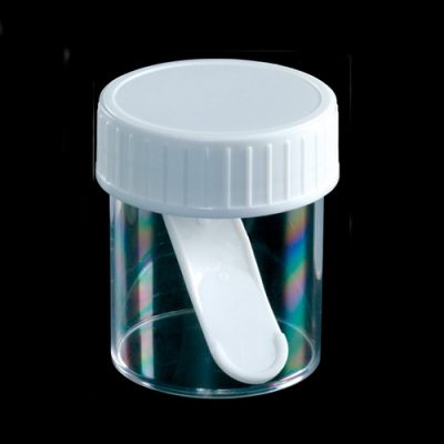 Deltalab 150ml White Screw Cap Containers w/ Spoon