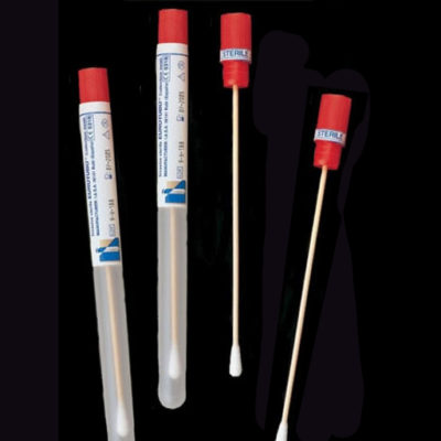 Deltalab Plain sterile swab in tube (Wooden shaft with cotton tip)